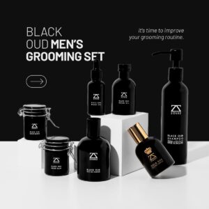 ZOUSZ Black Oud Beard Balm for Men, Moisturizing Beard Butter & Beard Dandruff Remover, Natural & Organic Beard Styling Balm & Beard Tamer with Shea Butter, 2 Fl Oz