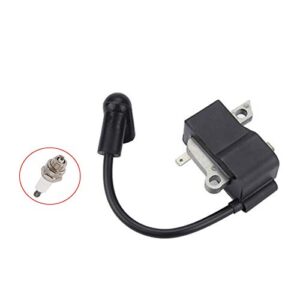 partsrun ignition module coil with spark plug fits husqvarna chainsaw 435 435e 440e 445 445e 450 450e jonsered cs2245 cs2250 oem#573935702,zf188-hhs