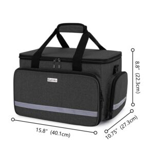 CURMIO Nurse Bag, Medical Bag Clinical Bag with Inner Dividers and No-Slip Bottom for Home Visits, Health Care, Hospice, Gift for Nursing Students, Physical Therapists, Doctors,Black (Patent Pending)