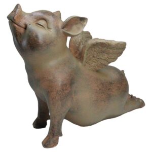 Ebros Peaceful Zen Yoga Flying Pig Hog Heavens Statue Rustic Country Piggy Piglet Porcine Pigs Fairy Garden Collectible Figurine (Cobra Stretch Pose)