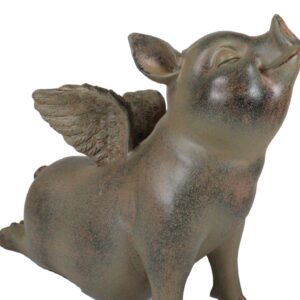 Ebros Peaceful Zen Yoga Flying Pig Hog Heavens Statue Rustic Country Piggy Piglet Porcine Pigs Fairy Garden Collectible Figurine (Cobra Stretch Pose)