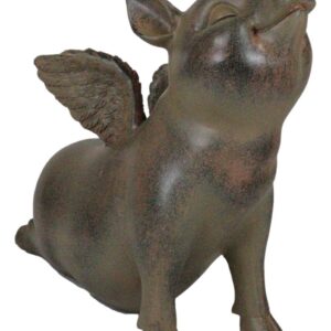 Ebros Peaceful Zen Yoga Flying Pig Hog Heavens Statue Rustic Country Piggy Piglet Porcine Pigs Fairy Garden Collectible Figurine (Cobra Stretch Pose)