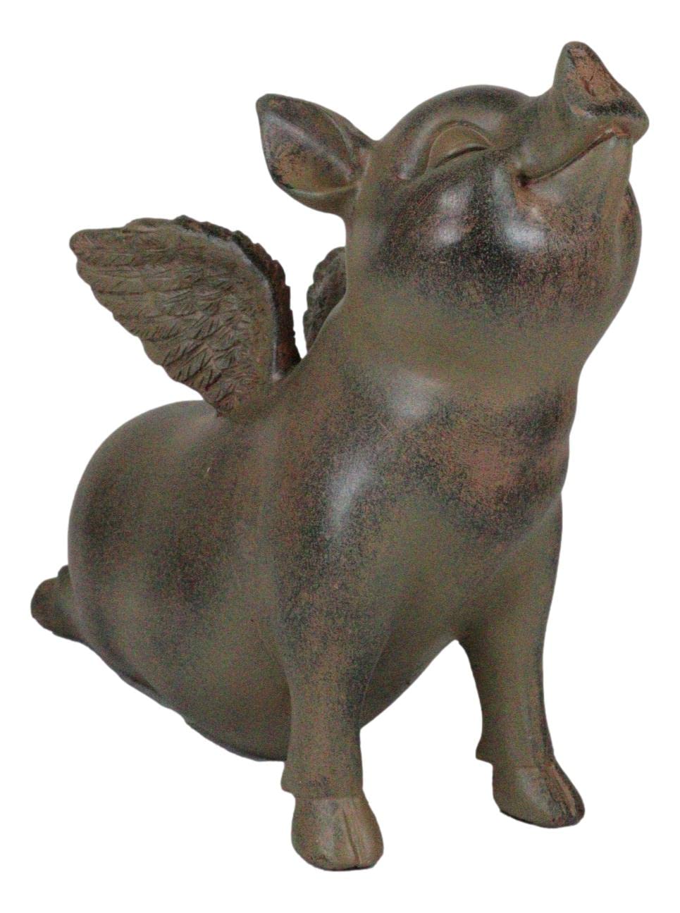 Ebros Peaceful Zen Yoga Flying Pig Hog Heavens Statue Rustic Country Piggy Piglet Porcine Pigs Fairy Garden Collectible Figurine (Cobra Stretch Pose)