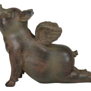 Ebros Peaceful Zen Yoga Flying Pig Hog Heavens Statue Rustic Country Piggy Piglet Porcine Pigs Fairy Garden Collectible Figurine (Cobra Stretch Pose)