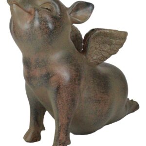 Ebros Peaceful Zen Yoga Flying Pig Hog Heavens Statue Rustic Country Piggy Piglet Porcine Pigs Fairy Garden Collectible Figurine (Cobra Stretch Pose)