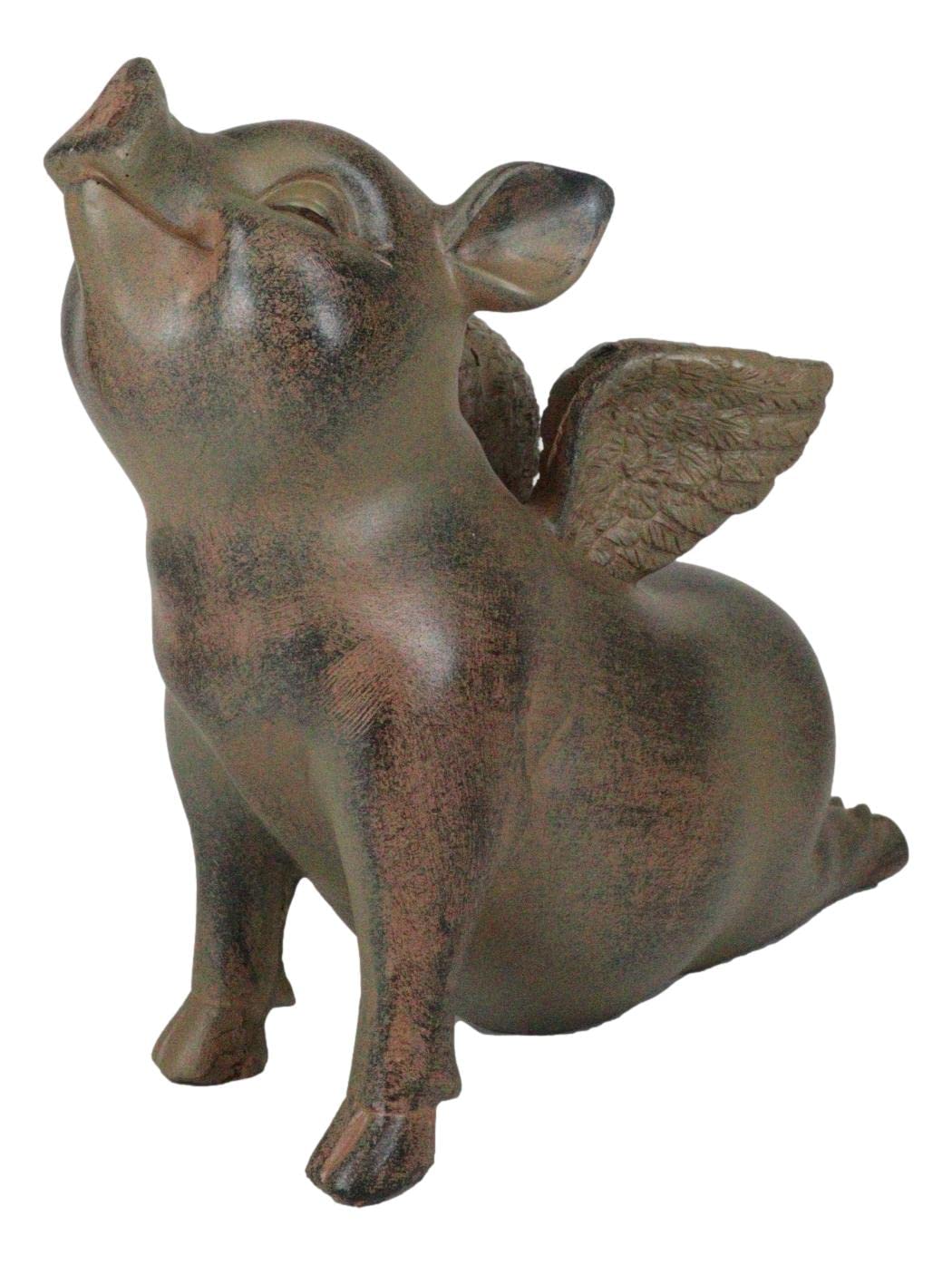 Ebros Peaceful Zen Yoga Flying Pig Hog Heavens Statue Rustic Country Piggy Piglet Porcine Pigs Fairy Garden Collectible Figurine (Cobra Stretch Pose)