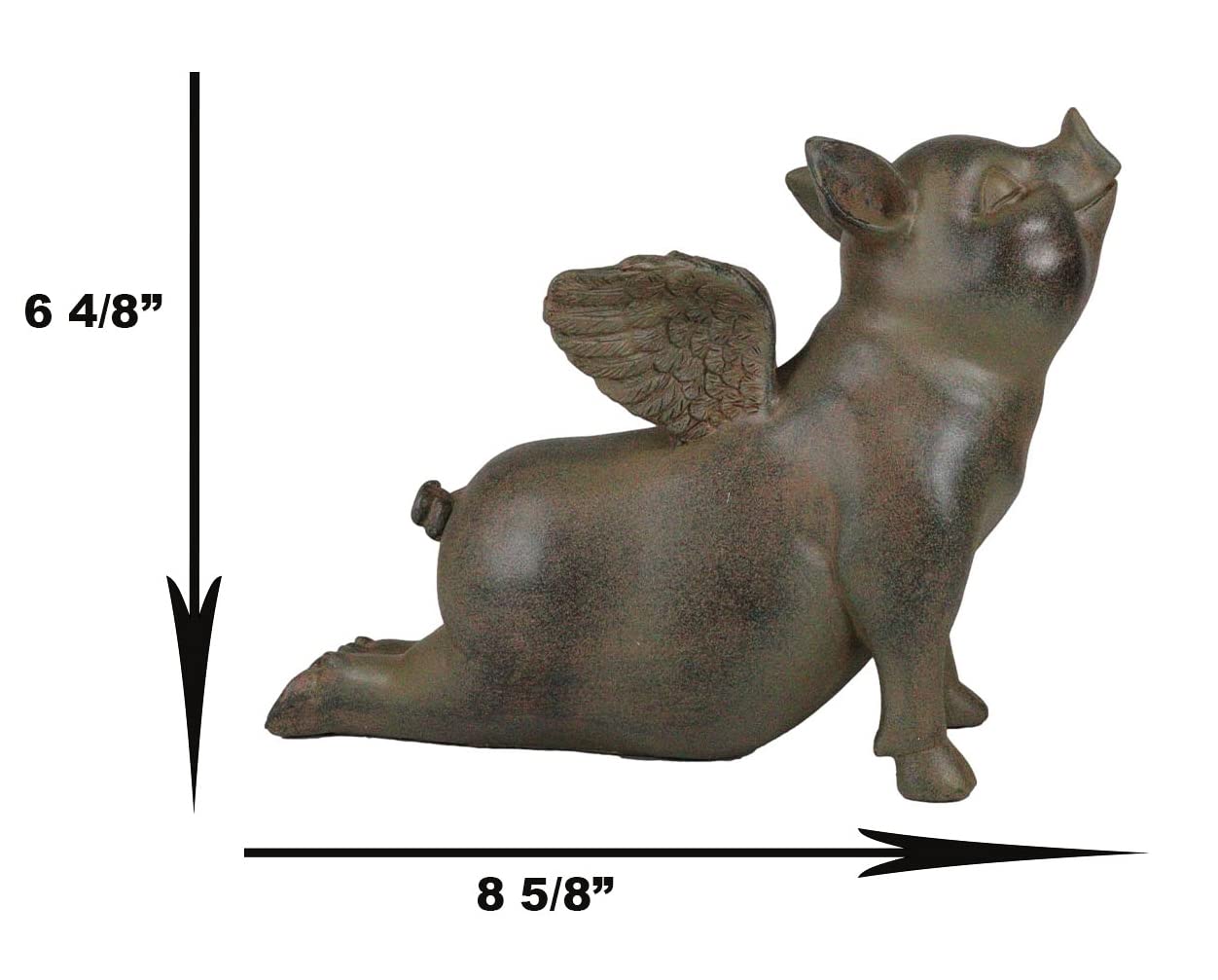 Ebros Peaceful Zen Yoga Flying Pig Hog Heavens Statue Rustic Country Piggy Piglet Porcine Pigs Fairy Garden Collectible Figurine (Cobra Stretch Pose)