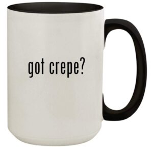 Knick Knack Gifts got crepe? - 15oz Ceramic Colored Inside & Handle Coffee Mug Cup, Black