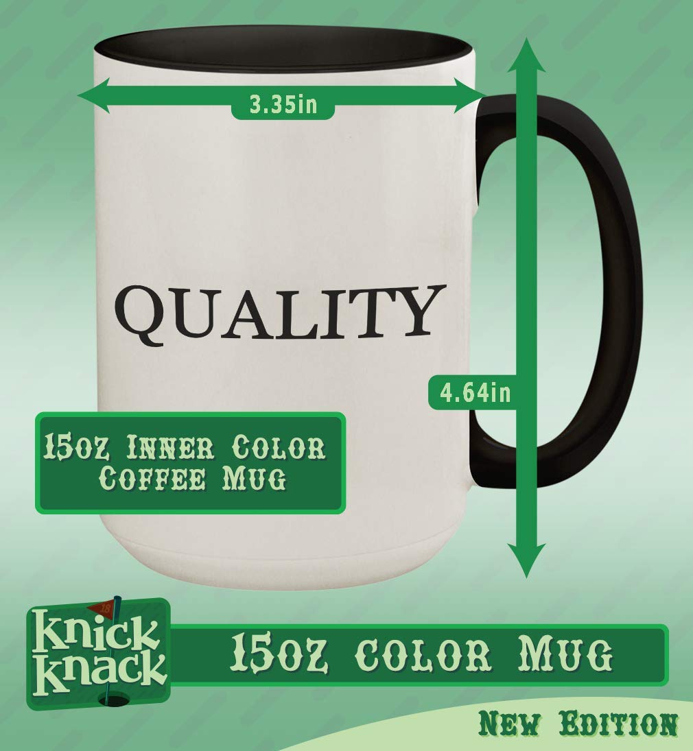 Knick Knack Gifts got crepe? - 15oz Ceramic Colored Inside & Handle Coffee Mug Cup, Black