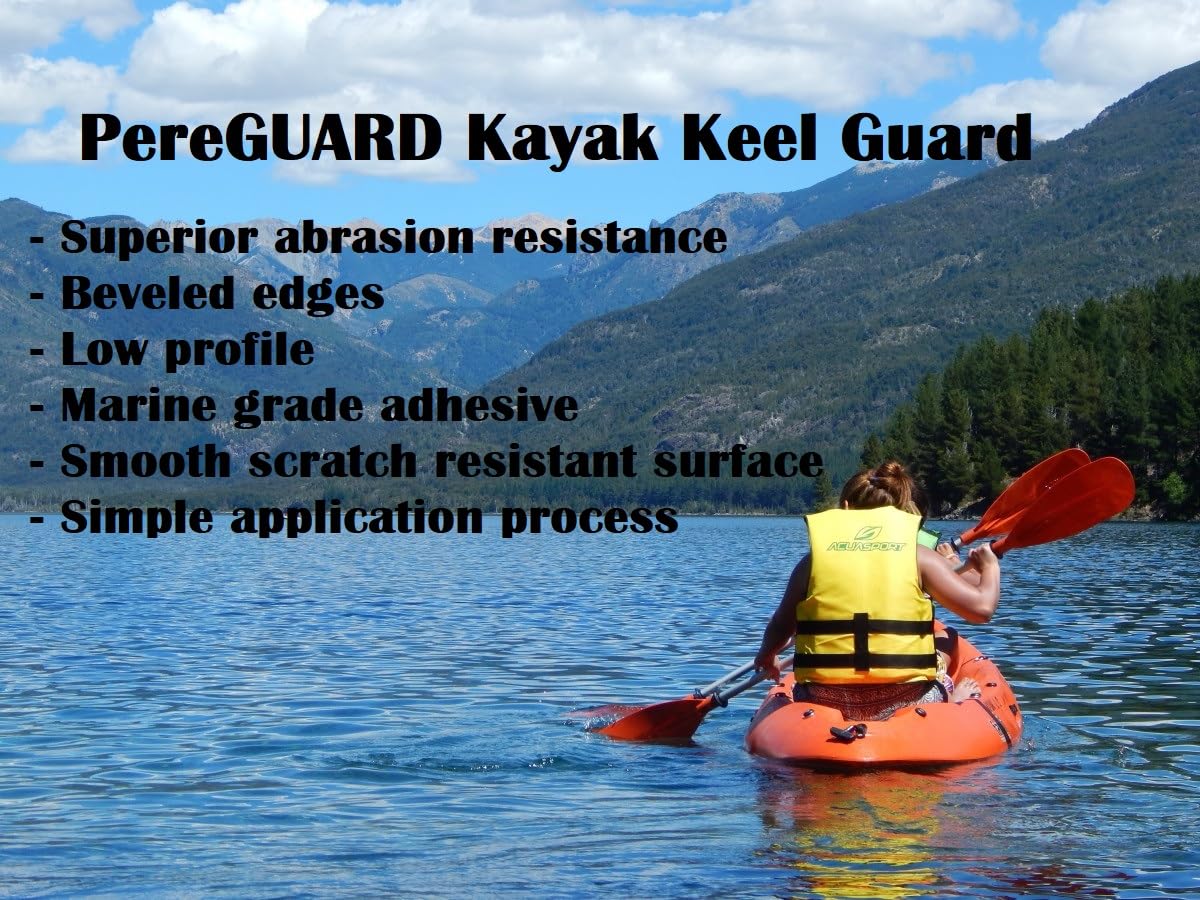 PereGuard Kayak Keel Guard 4" Width Black (5 feet) Kayak Canoe Protective Guard Abrasion Resistance