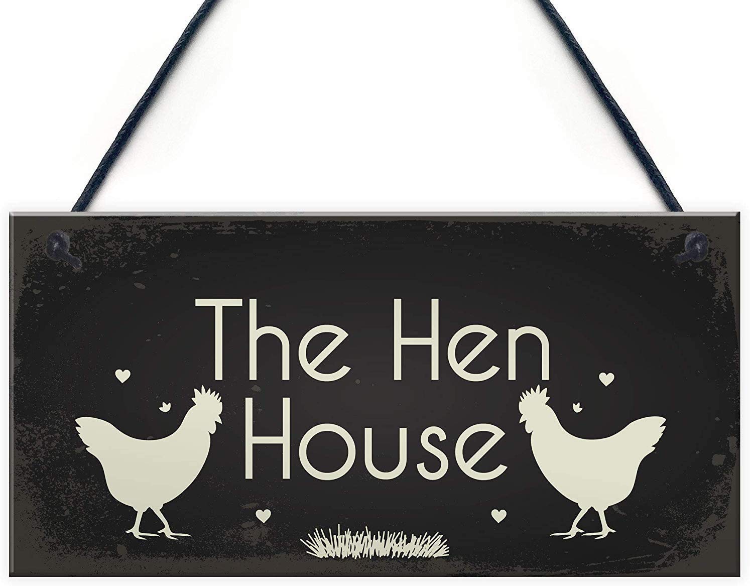 POWERMAZ Rustic The Hen House Wood Plaque Signs Chicken Cock Coop Egg Garden Gift 12x6(BW1984)