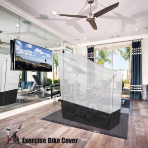 EPCOVER Exercise Bike Cover Indoor,Protective Cover for Upright Indoor Cycling Bike with Zipper Waterproof and Dustproof(Silver-Black,Large)