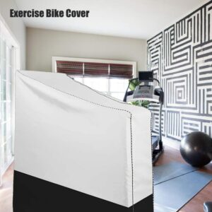 EPCOVER Exercise Bike Cover Indoor,Protective Cover for Upright Indoor Cycling Bike with Zipper Waterproof and Dustproof(Silver-Black,Large)