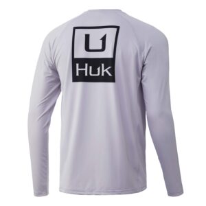 huk men's pursuit long sleeve sun protecting fishing shirt, huk'd up-lavender blue, x-large