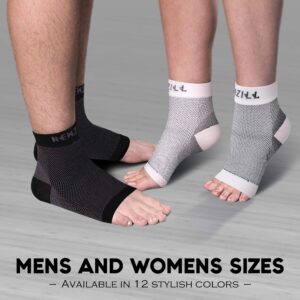 NEWZILL Plantar Fasciitis Socks with Arch Support, BEST 24/7 Foot Care Compression Sleeve, Eases Swelling & Heel Spurs, Ankle Brace Support, Increases Circulation (XXL, White)