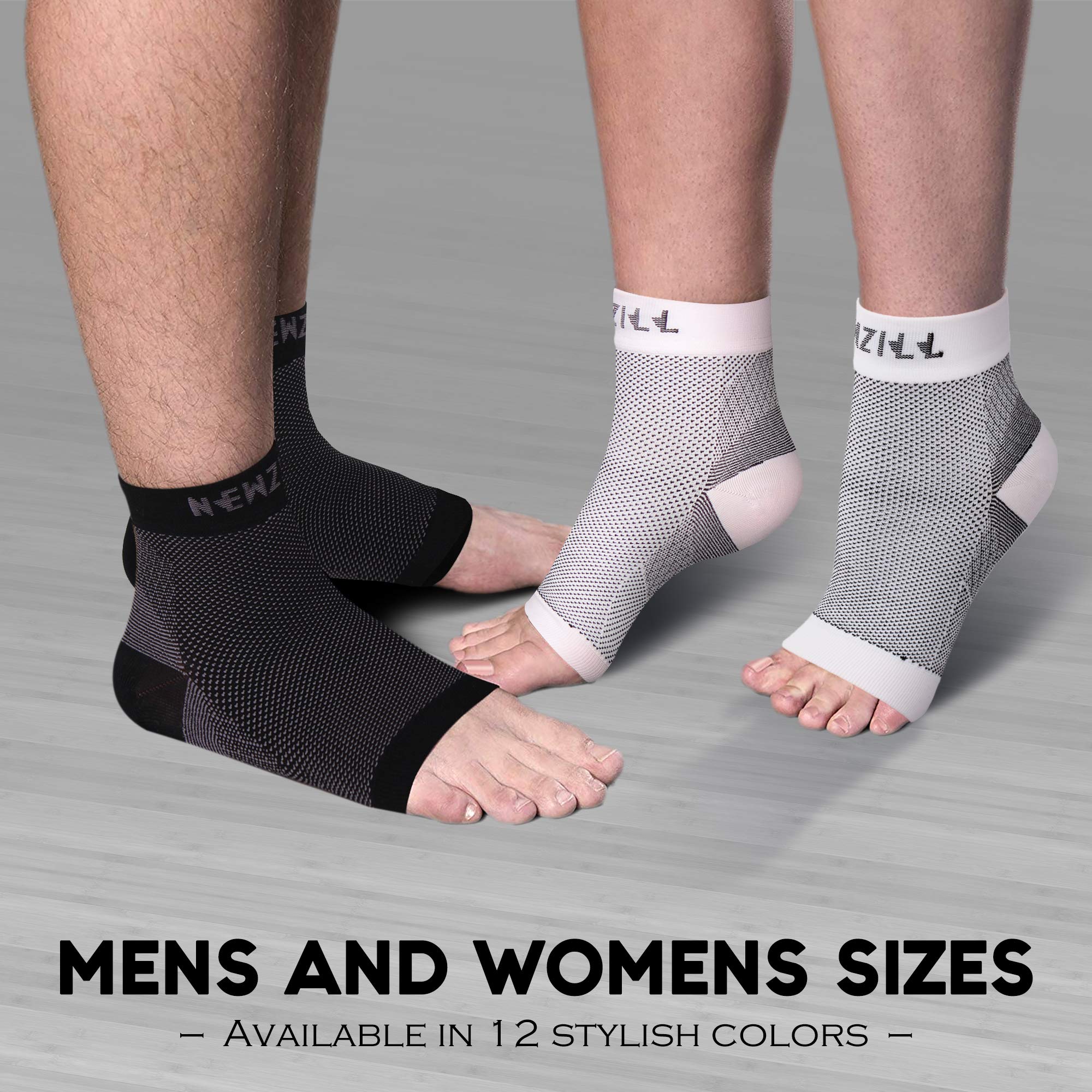 NEWZILL Plantar Fasciitis Socks with Arch Support, BEST 24/7 Foot Care Compression Sleeve, Eases Swelling & Heel Spurs, Ankle Brace Support, Increases Circulation (XXL, White)