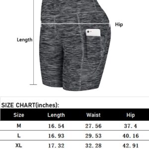 Misyula Style Sports Shorts for Women, Bike Shorts Fashion Compression Stretchy Summer High Waist Elastic Quick Dry Outdoor Athletic Gym Maternity Short Leggings Cycling with Phone Pocket Grey L