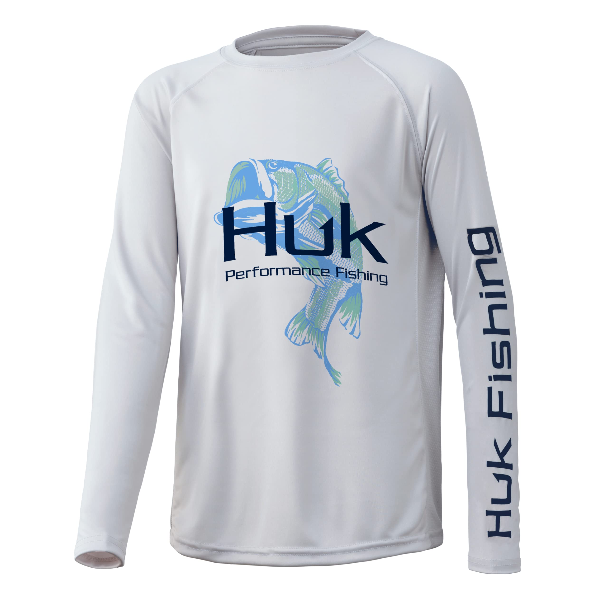 HUK Kids' Pursuit Long Sleeve Sun Protecting Fishing Shirt, Blue Radiance, Small