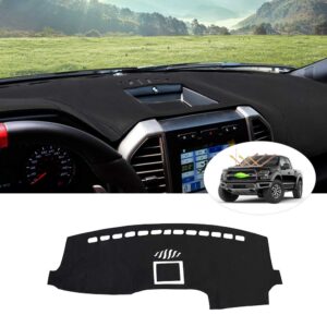 cartist dashboard cover mat for 2015-2018 2019 2020 ford f-150 f150 accessories dash cover flannel dash mat sunshade glare uv rays protector(without hud)