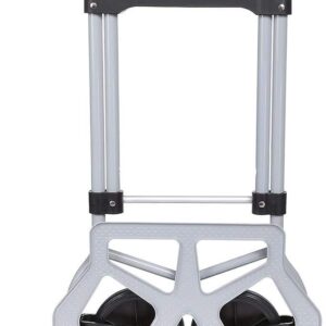 220lbs Capacity Folding Hand Truck and Dolly, Portable Heavy Duty Aluminum Two-Wheel Luggage Cart for Travel and Office Use (US Stock)