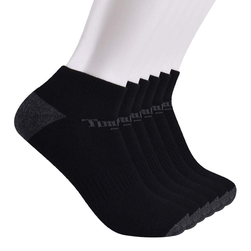 Timberland PRO Men's 6-Pack Performance Low Cut Socks, Black, Large