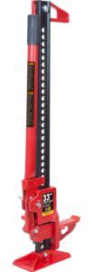 torin ara9446t 33" ratcheting off road utility farm jack, 3 ton (6,000 lb) capacity, red