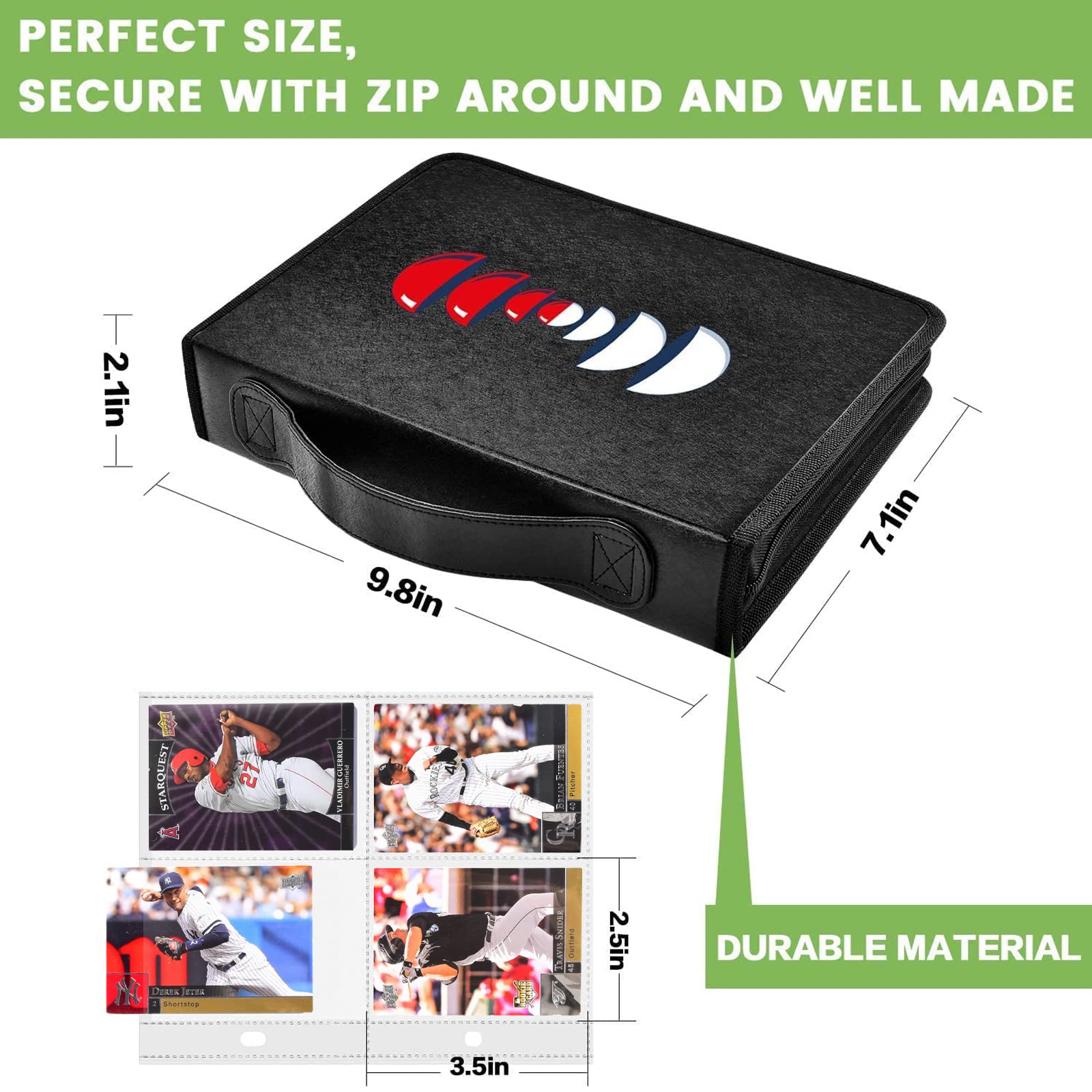 Baseball Card Binder Holder - Football Sports Cards Album Trading Sleeves Protectors Compatible with Topps 2022, 400 Pockets