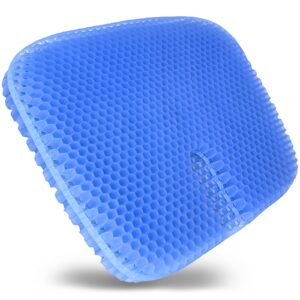 suptempo gel seat cushion, office chair cushion, double thick breathable honeycomb design with 2 non-slip cover, cooling seat cushion for home office computer desk wheelchair to relief sciatica pain