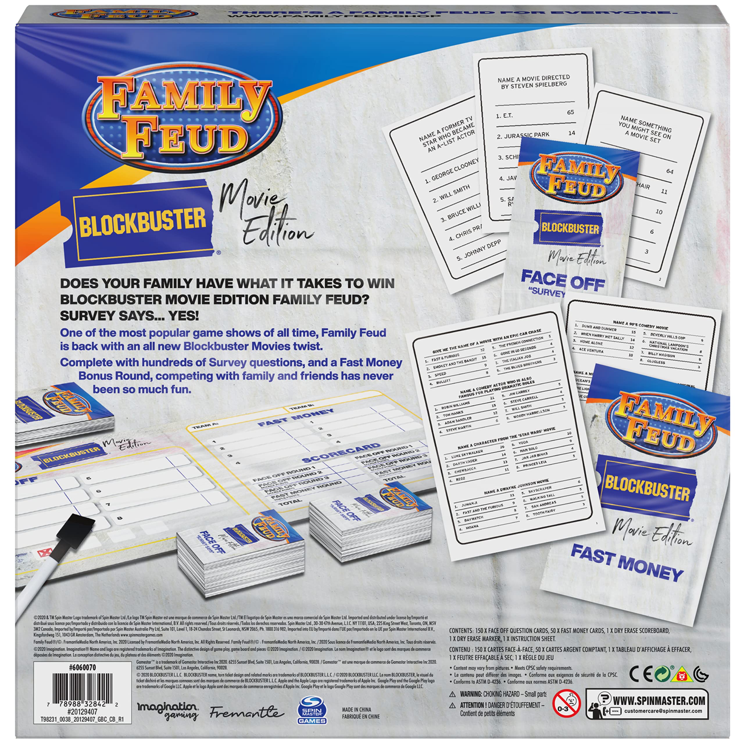 Spin Master Family Feud Blockbuster Edition, Movie Trivia Survey Showdown Board Game for Ages 12 & up