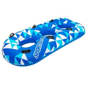 sportsstuff kaleidoslope 3 - inflatable 1-3 person snow tube, black, 98"x48"