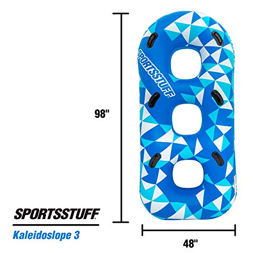 SportsStuff Kaleidoslope 3 - Inflatable 1-3 Person Snow Tube, Black, 98"x48"