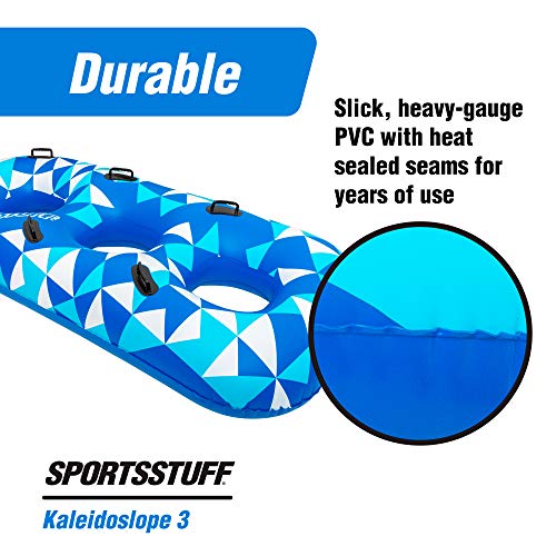 SportsStuff Kaleidoslope 3 - Inflatable 1-3 Person Snow Tube, Black, 98"x48"