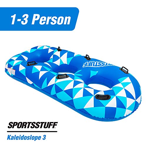 SportsStuff Kaleidoslope 3 - Inflatable 1-3 Person Snow Tube, Black, 98"x48"