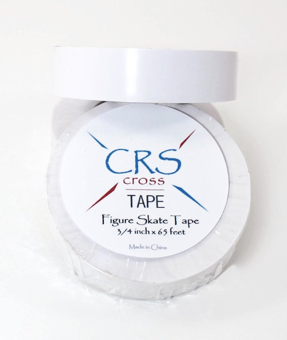 CRS Cross Figure Skate Tape (Combo 1 roll 1.5 inch & 1 roll 3/4 inch) - Longer 65 foot roll to protect leather figure skating boots without polish & keep laces tightened.