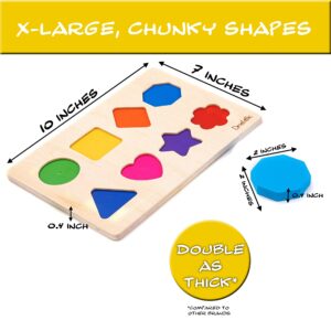 Magnetic Wooden Educational Shape Puzzle - Learn Colors & Shape Recognition Toy – Toddler Preschool Game – Kids Montessori Education