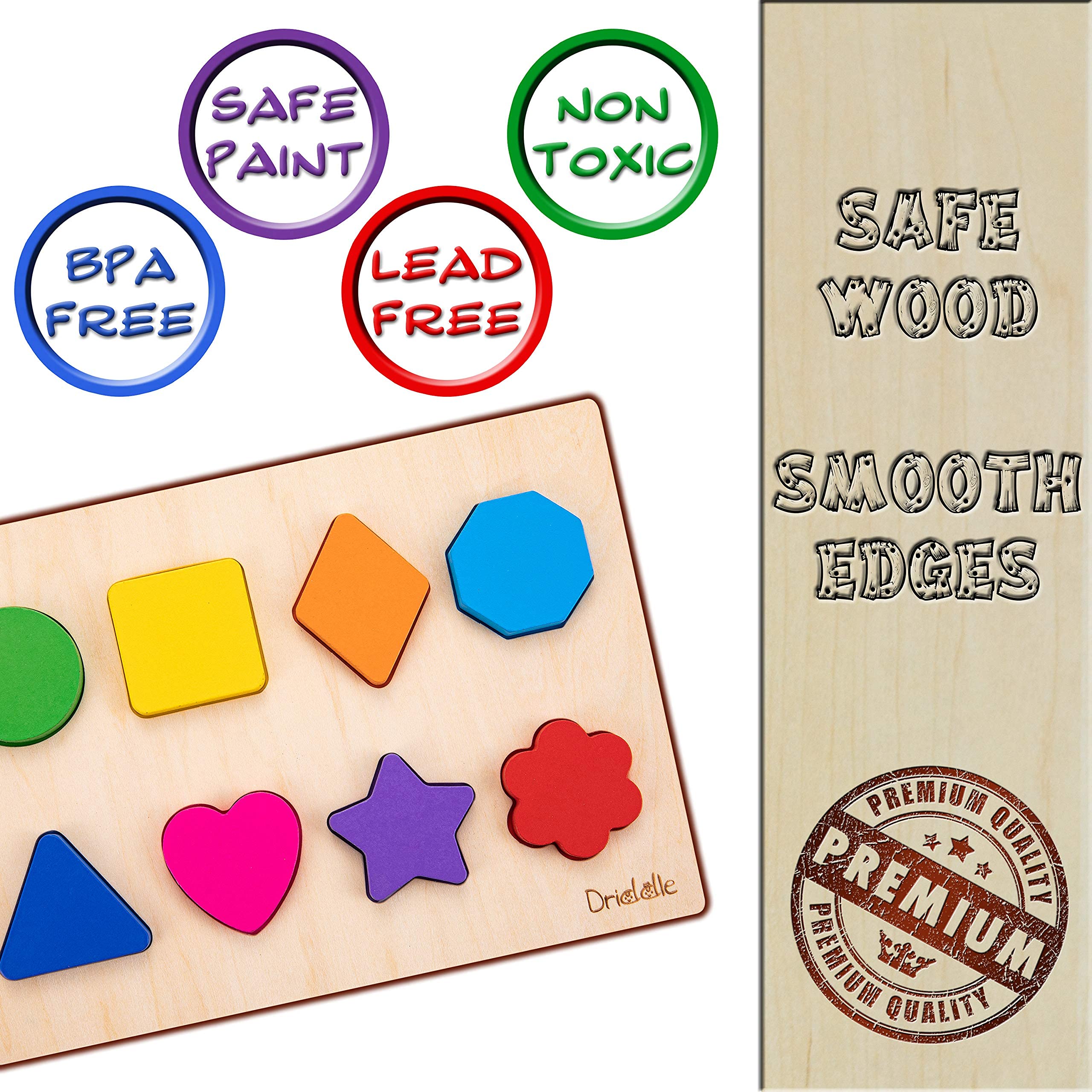 Magnetic Wooden Educational Shape Puzzle - Learn Colors & Shape Recognition Toy – Toddler Preschool Game – Kids Montessori Education