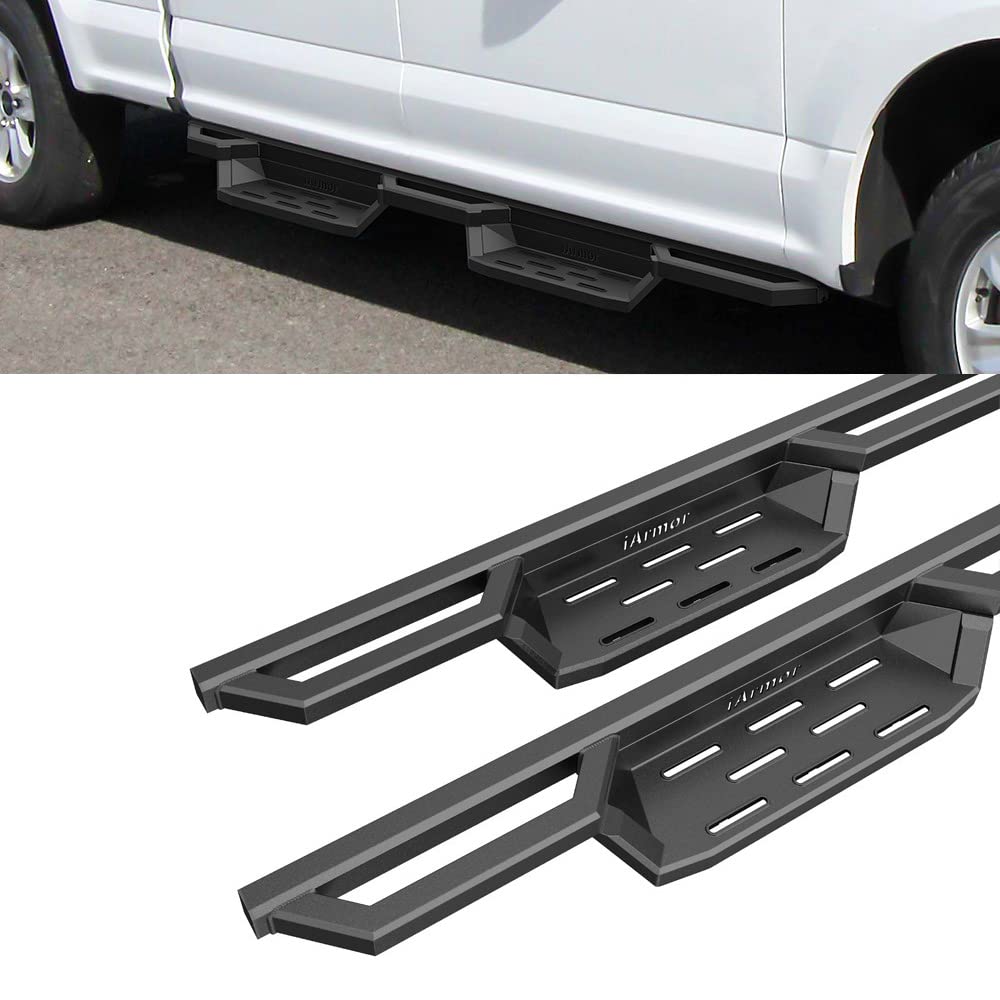 HD Ridez Pocket Drop Steps Armor Compatible with Ford F150 2015-2024 SuperCrew Cab & F150 Lightning 2022-2024 & F-250 F-350 Super Duty 2017-2024 Crew Cab (Nerf Bar Side Steps Side Bars)