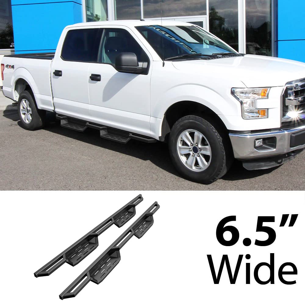 HD Ridez Pocket Drop Steps Armor Compatible with Ford F150 2015-2024 SuperCrew Cab & F150 Lightning 2022-2024 & F-250 F-350 Super Duty 2017-2024 Crew Cab (Nerf Bar Side Steps Side Bars)