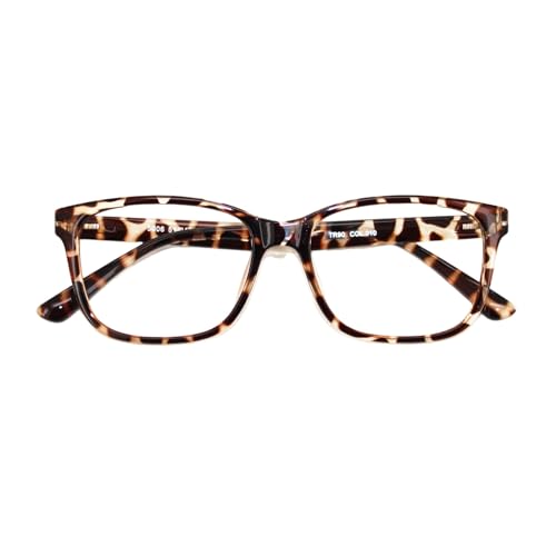 Optifine Reading Glasses Blue Light Blocking for Women Men Square Nerd Eyeglasses Frame Computer Reader Leopard +0.25