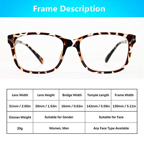 Optifine Reading Glasses Blue Light Blocking for Women Men Square Nerd Eyeglasses Frame Computer Reader Leopard +0.25