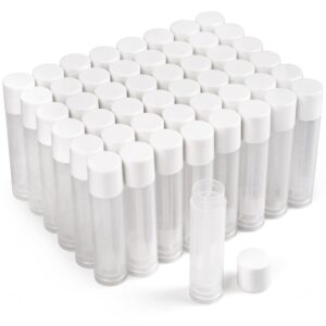 lotfancy lip balm tubes empty, 60pcs 5.5ml (3/16 oz), clear lip balm container tubes with white caps, bpa free & leak free, refillable