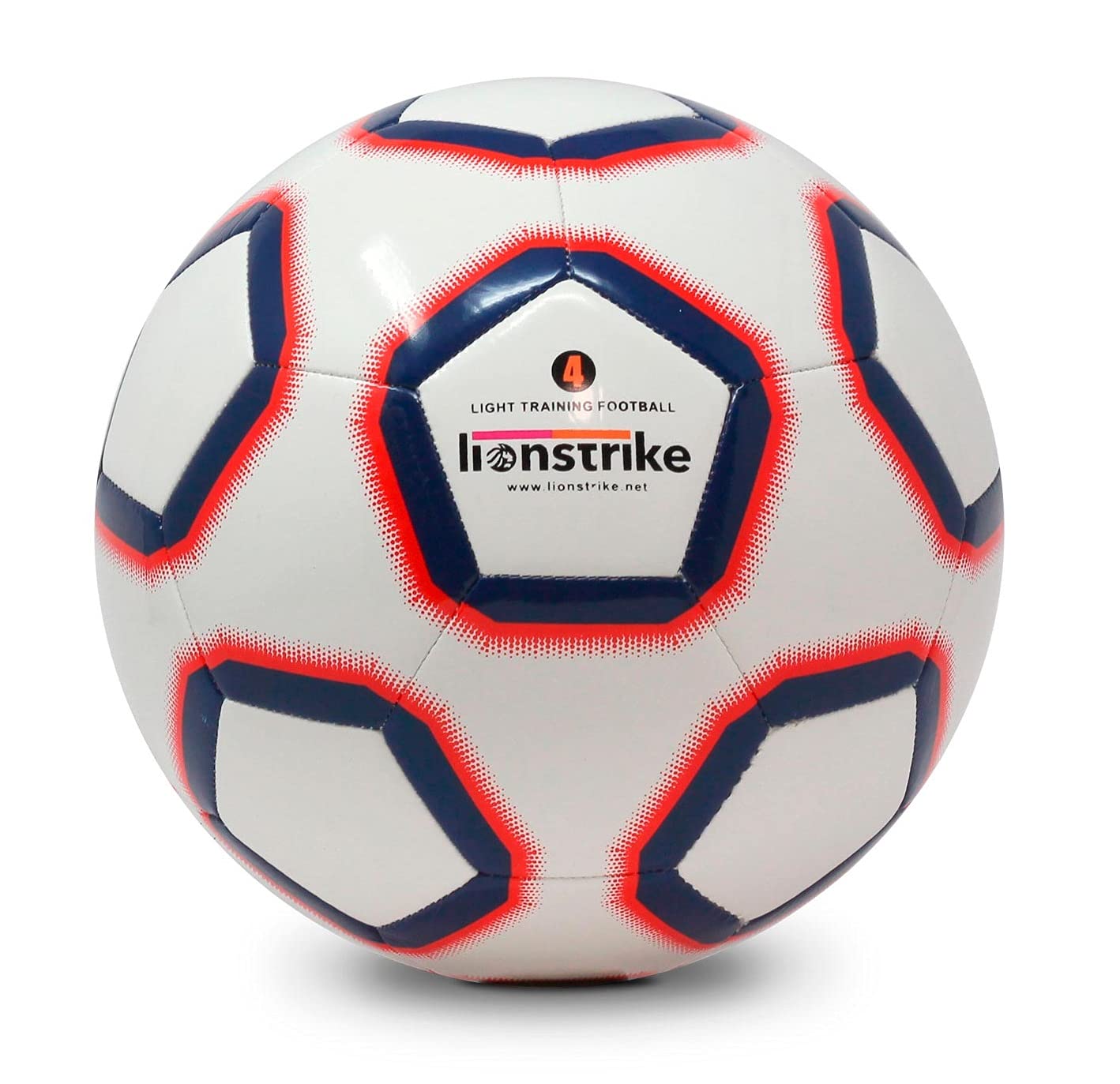 Lionstrike Soccer Ball Lite | Size 4 for Boys, Girls, Kids Ages 7 to 13 Years Old | Ideal Soccer Gear for Training Indoors & Outdoors | Practice Technique & Boost Confidence (White)