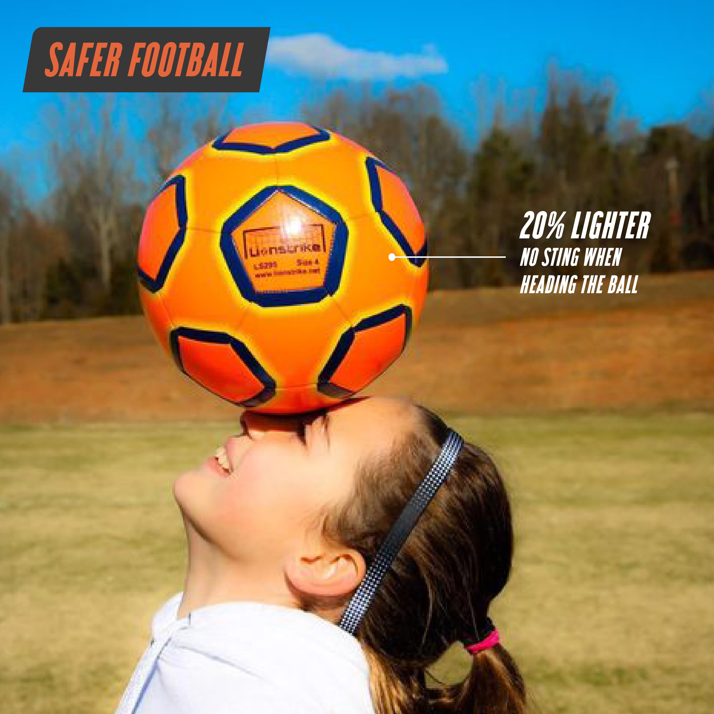 Lionstrike Soccer Ball Lite | Size 4 for Boys, Girls, Kids Ages 7 to 13 Years Old | Ideal Soccer Gear for Training Indoors & Outdoors | Practice Technique & Boost Confidence (White)