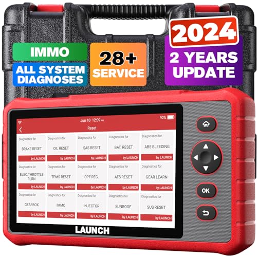 LAUNCH OBD2 Scanner CRP909X, 28+ Reset Services Car Diagnostic Scanner, 2024 New with 2-Year Free Update, OE-Level Full System Scan Tool, ABS Bleeding, Injector Coding, TPMS/Oil Reset, Auto VIN