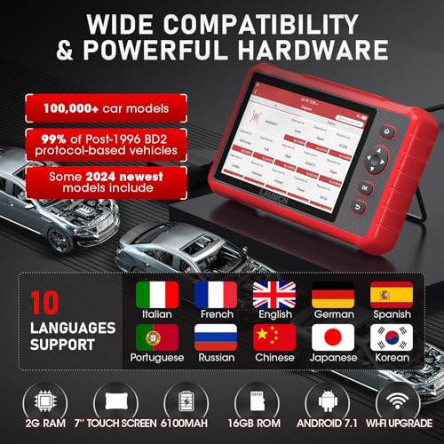 LAUNCH OBD2 Scanner CRP909X, 28+ Reset Services Car Diagnostic Scanner, 2024 New with 2-Year Free Update, OE-Level Full System Scan Tool, ABS Bleeding, Injector Coding, TPMS/Oil Reset, Auto VIN