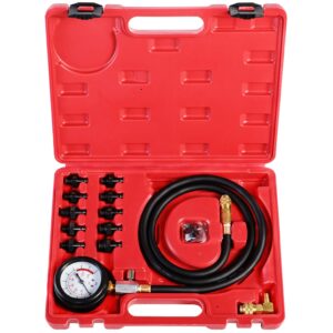 ystool oil pressure tester kit professional oil pressure gauge tool for engine diagnostic test with hose adapters and carry case for cars atvs trucks use 0-140psi