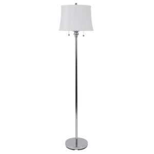 Decor Therapy Twin Pull Floor Lamp, Stainless Steel