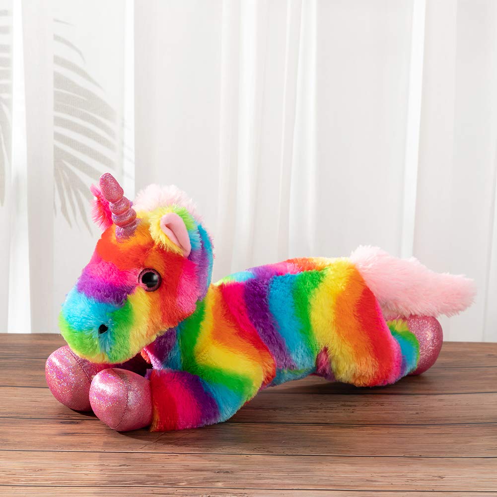 HollyHOME Plush Unicorn Stuffed Animals Rainbow Unicorn Toy Holiday Birthday Gift for Girls 16 Inch