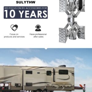 Sulythw X Chocks Wheel Stabilizer for Travel Trailers PRO [Specially Designed for Travel Trailers] Camper Wheel Chock Scissor Anti-Move Tire RV Accessories and Parts Multi-Function Wrench