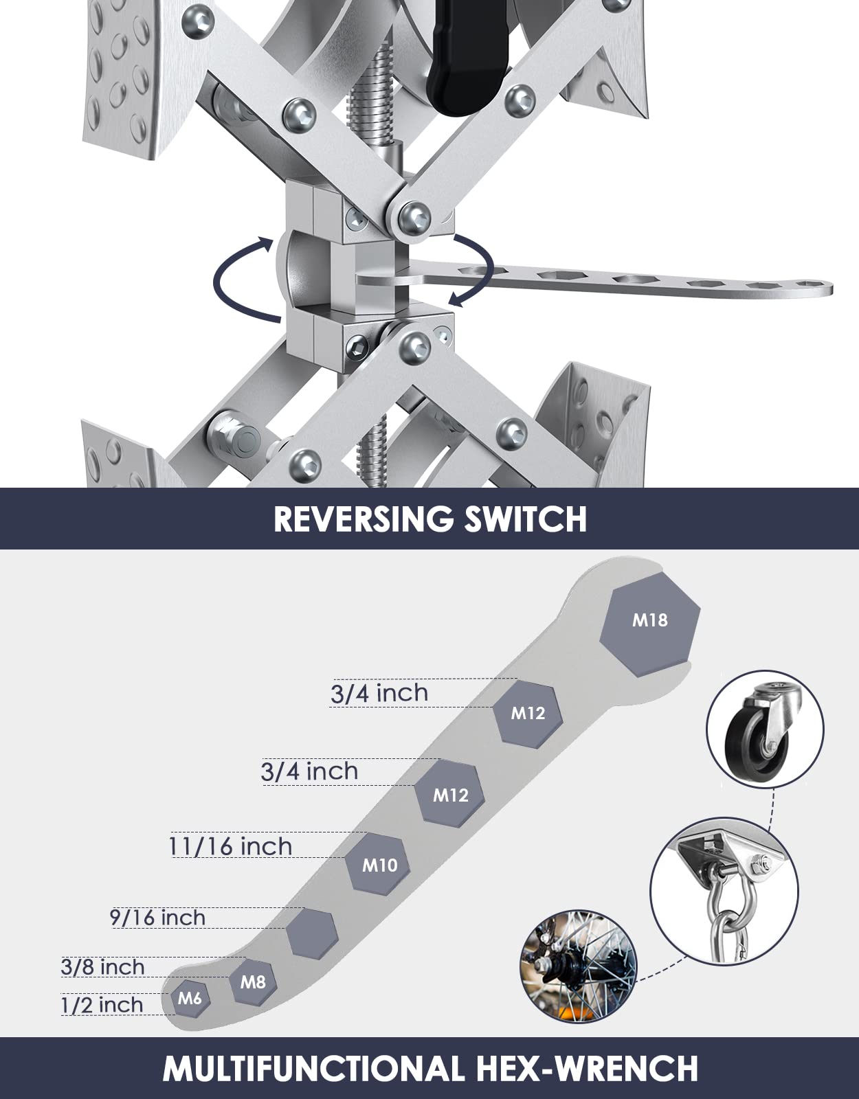 Sulythw X Chocks Wheel Stabilizer for Travel Trailers PRO [Specially Designed for Travel Trailers] Camper Wheel Chock Scissor Anti-Move Tire RV Accessories and Parts Multi-Function Wrench